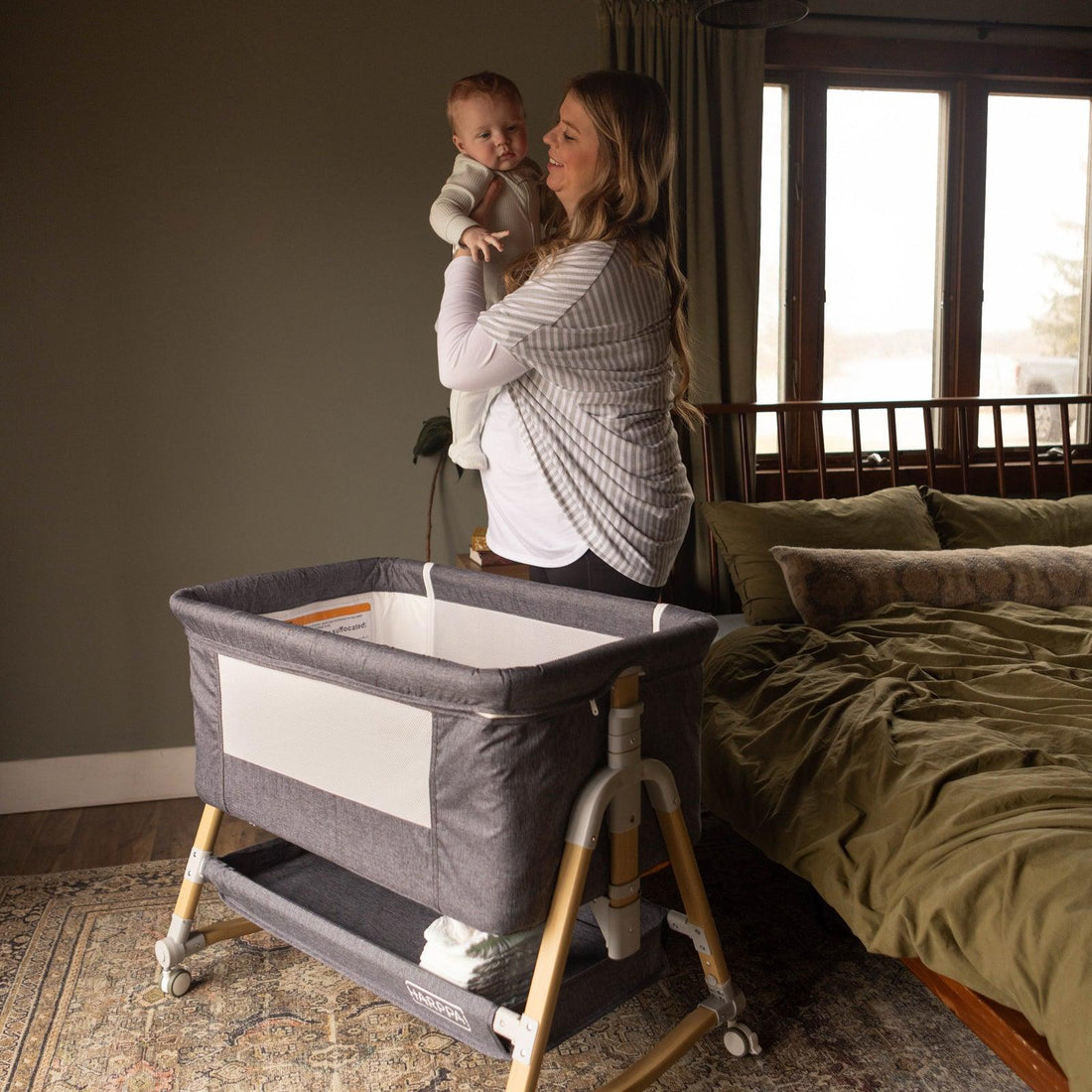 HARPPA Cuddly 3-in-1 Baby Bassinet Bedside Sleeper for Reflux ...