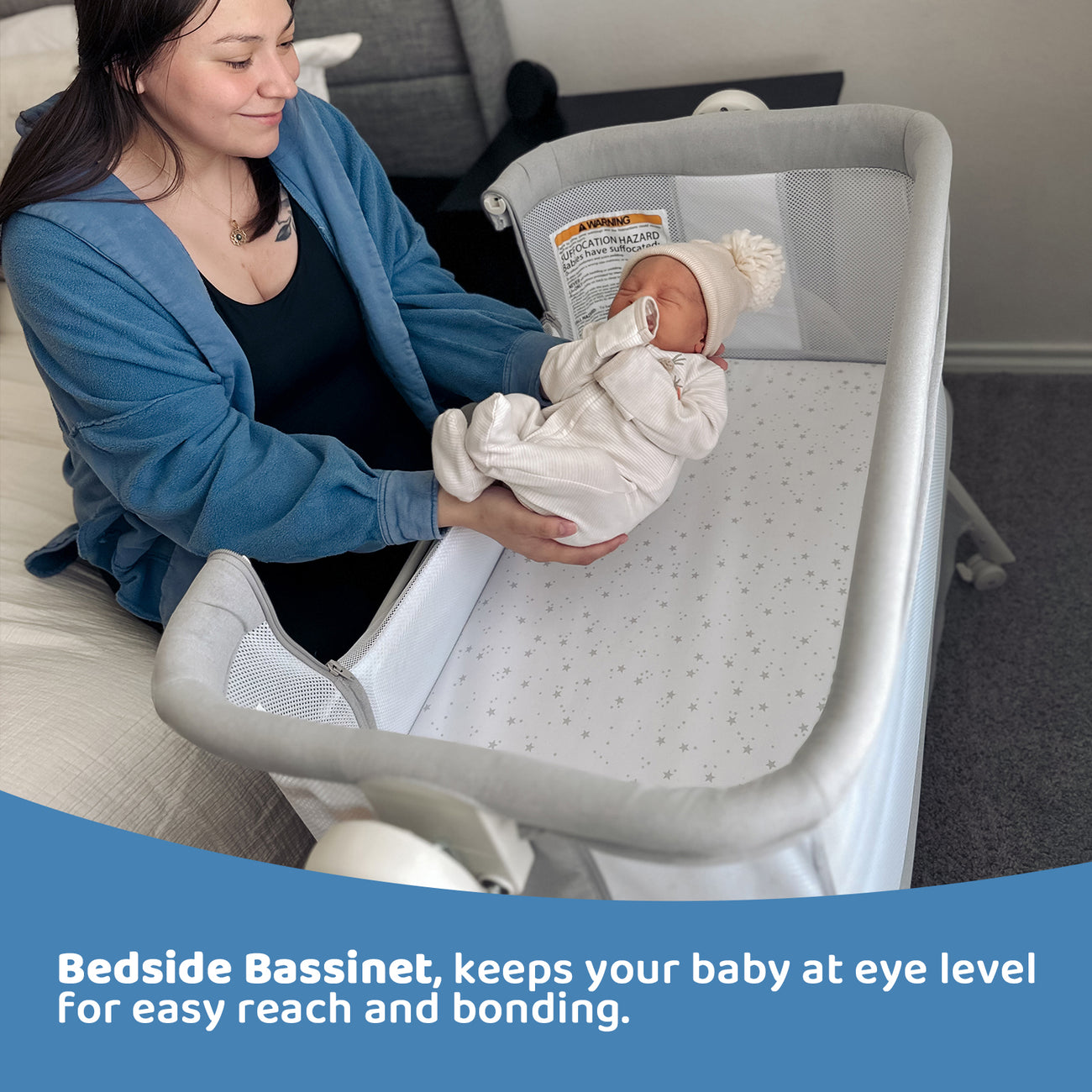 HARPPA Cuddly Sway | 3-in-1 Rocking Baby Bassinet & Bedside Sleeper for ...