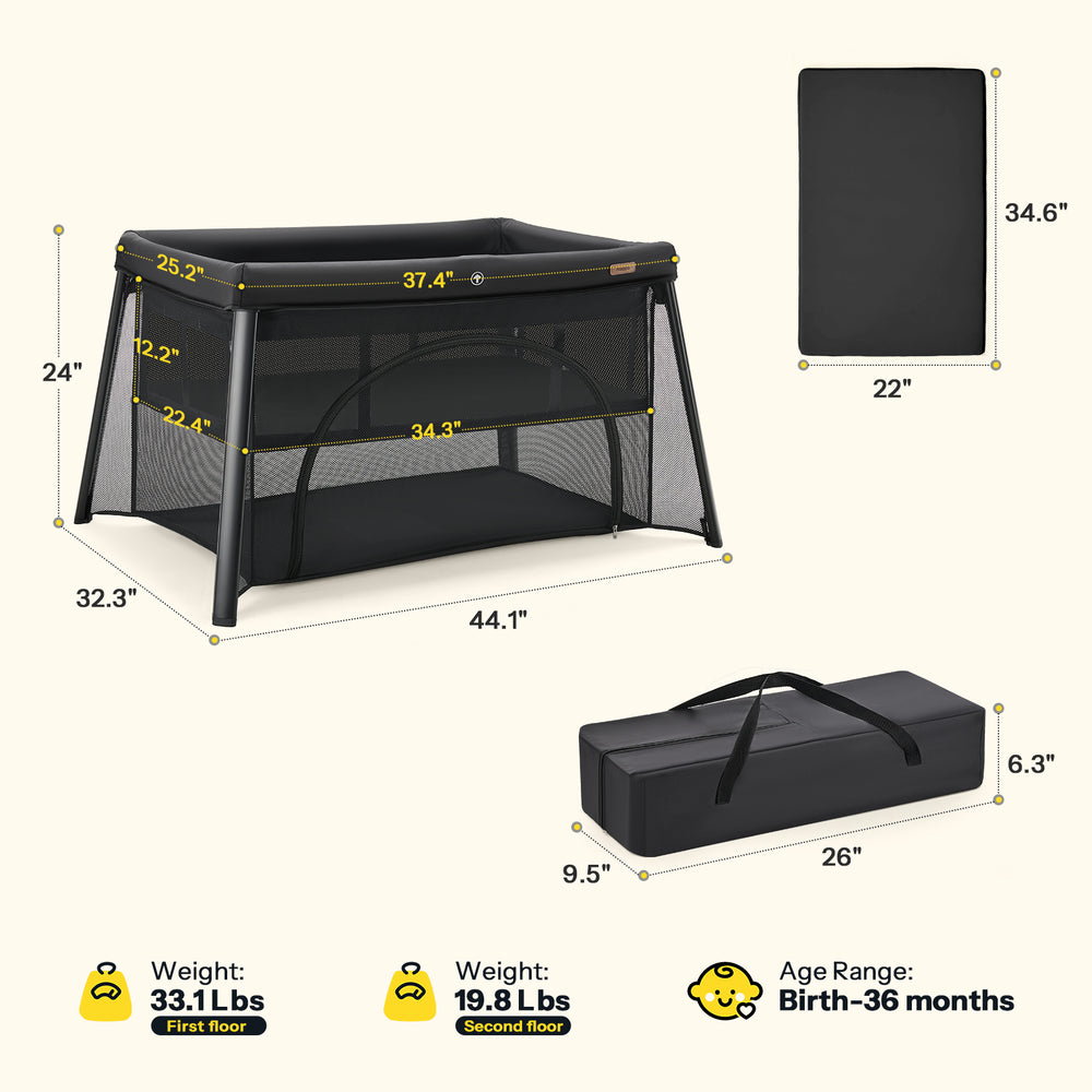 Harppa Rossi | Lightweight Pack n Play Travel Crib & Playard – Portable ...