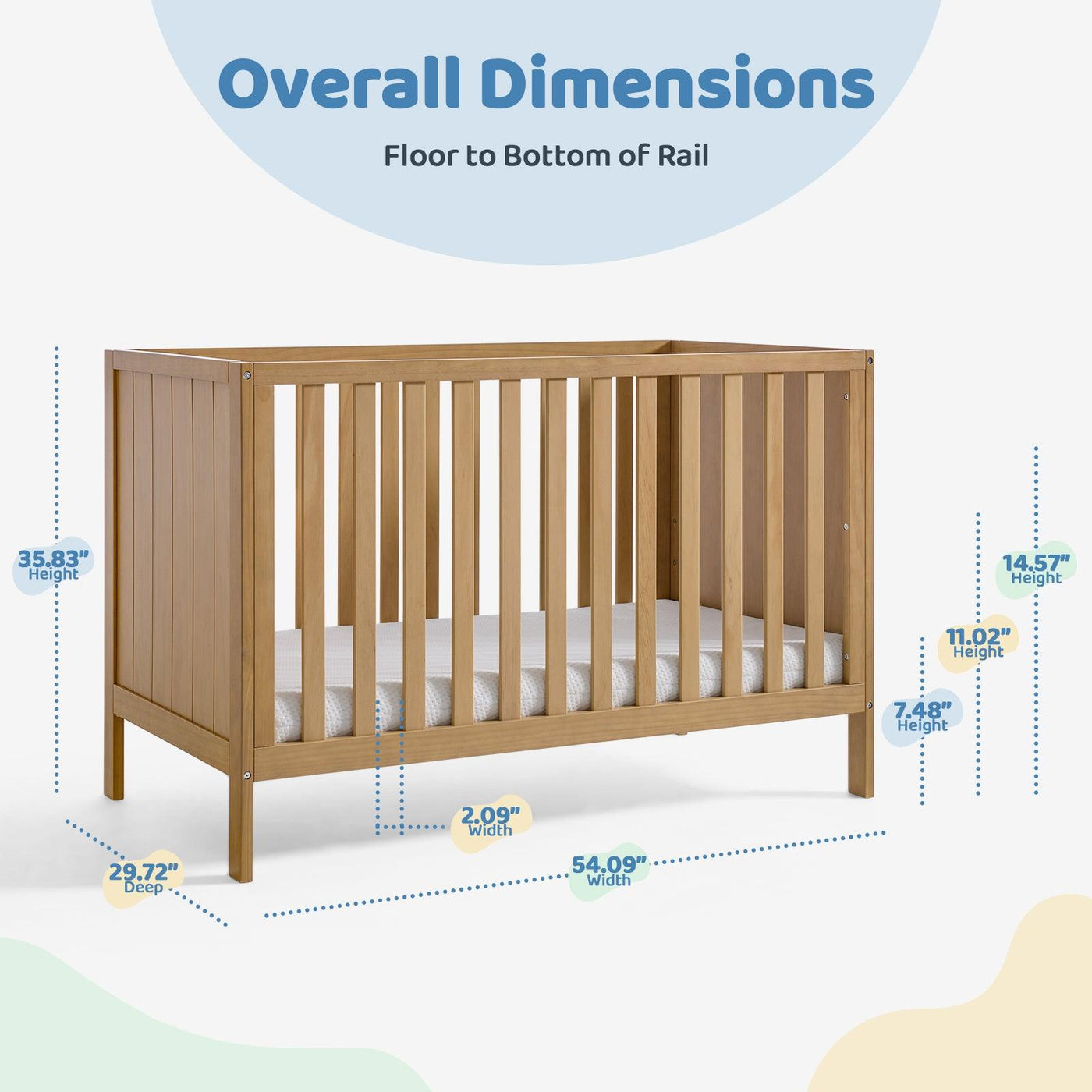 HARPPA Grevia | 5-in-1 Convertible Crib, Best Wooden Baby Crib, Newborn ...