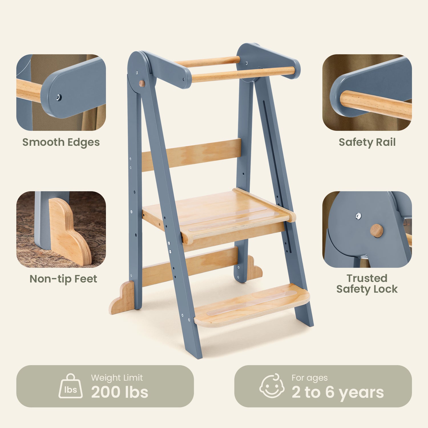 HARPPA Nordi | Foldable Toddler Tower – Compact Montessori-Inspired ...