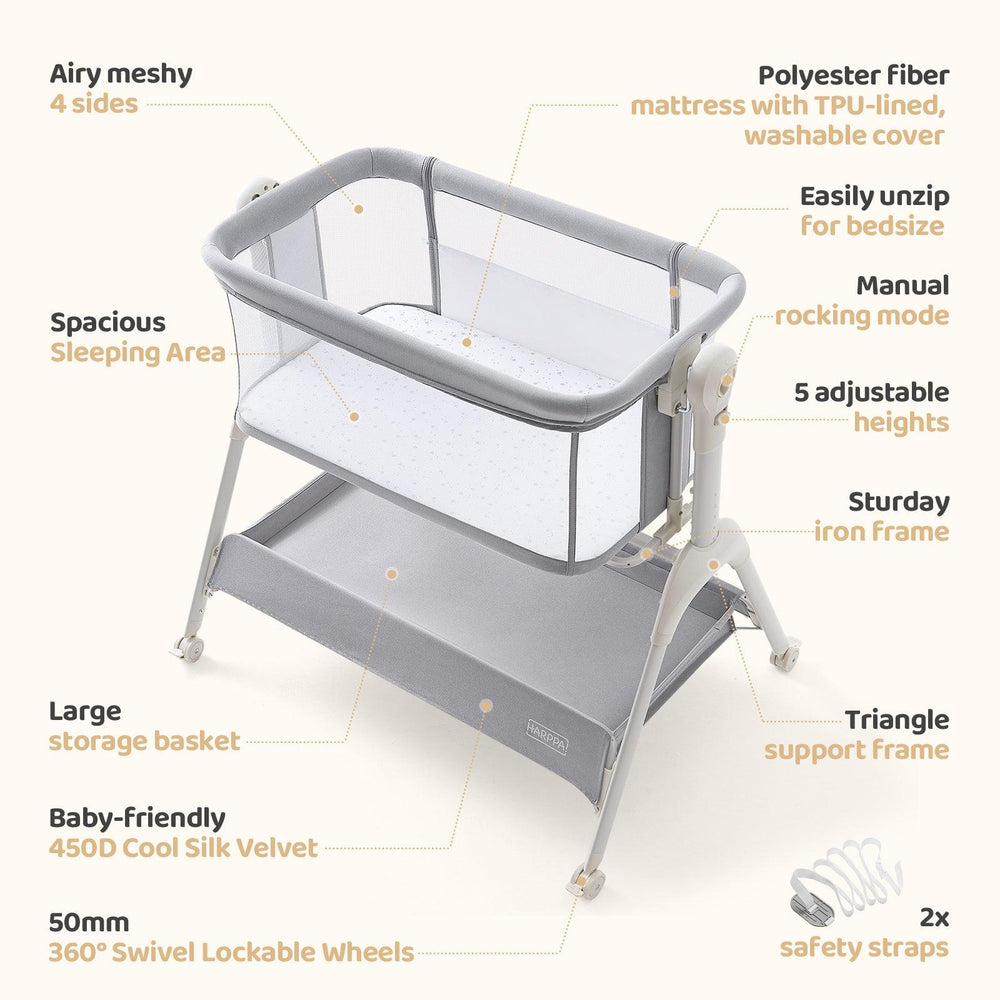 HARPPA Cuddly Sway | 3-in-1 Rocking Baby Bassinet & Bedside Sleeper for ...