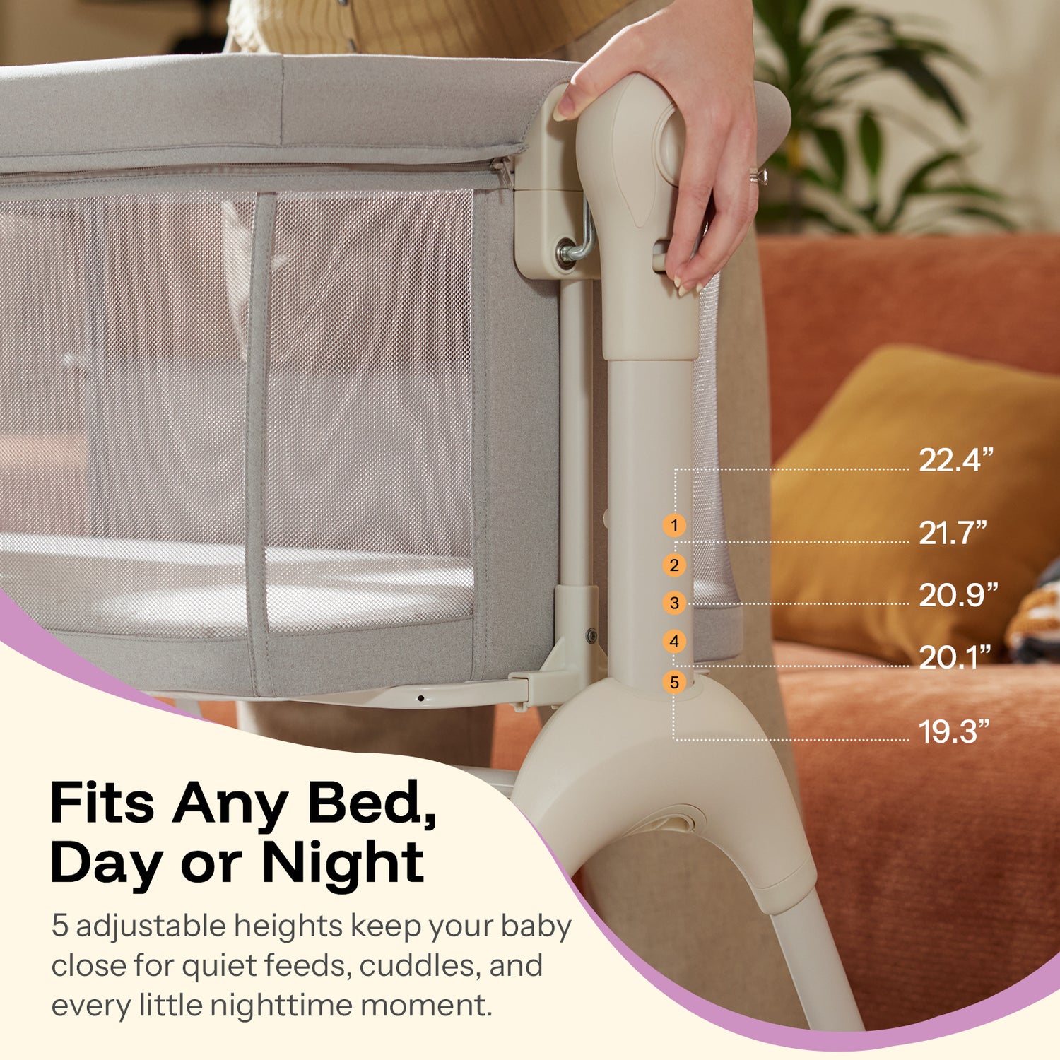 HARPPA Cuddly Sway | 3-in-1 Rocking Baby Bassinet & Bedside Sleeper ...