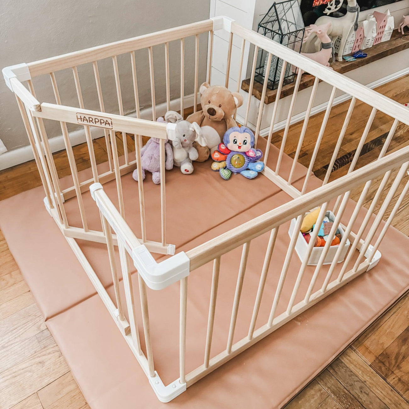 HARPPA Baby Gate Playpen, DIY Foldable Wooden Play Gate, Non-Toxic ...